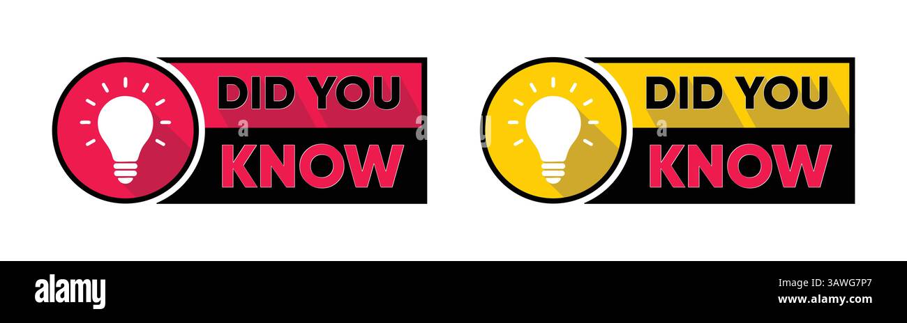Did You Know Badge – Informational Lightbulb Labels for Facts or Trivia ...