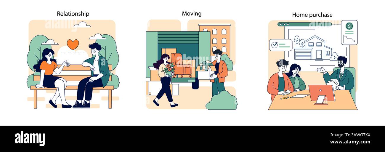 Milestone concept showcasing significant life events. Themes include ...