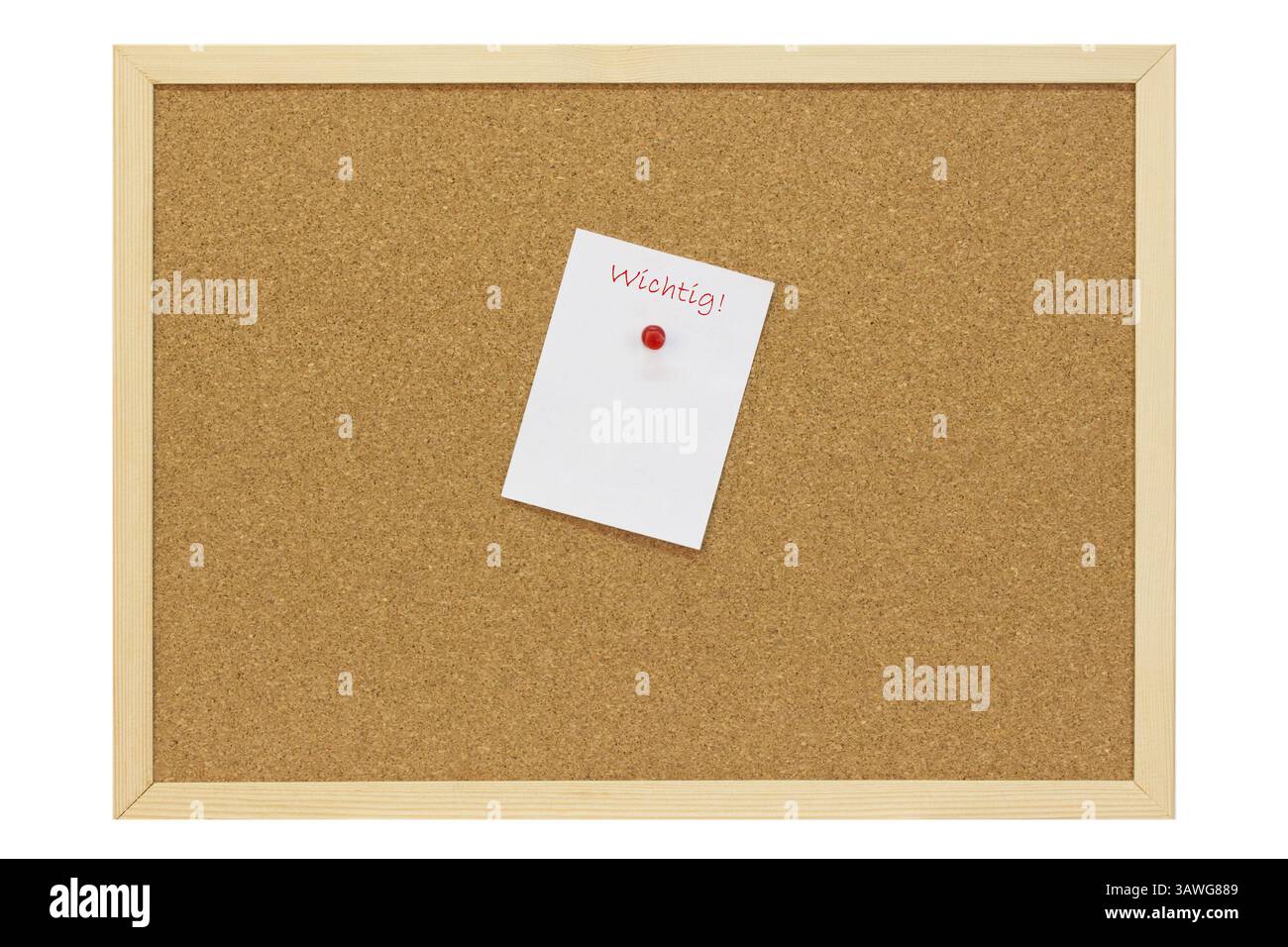 Note on a pinboard - isolated on white background Note on a pinboard ...