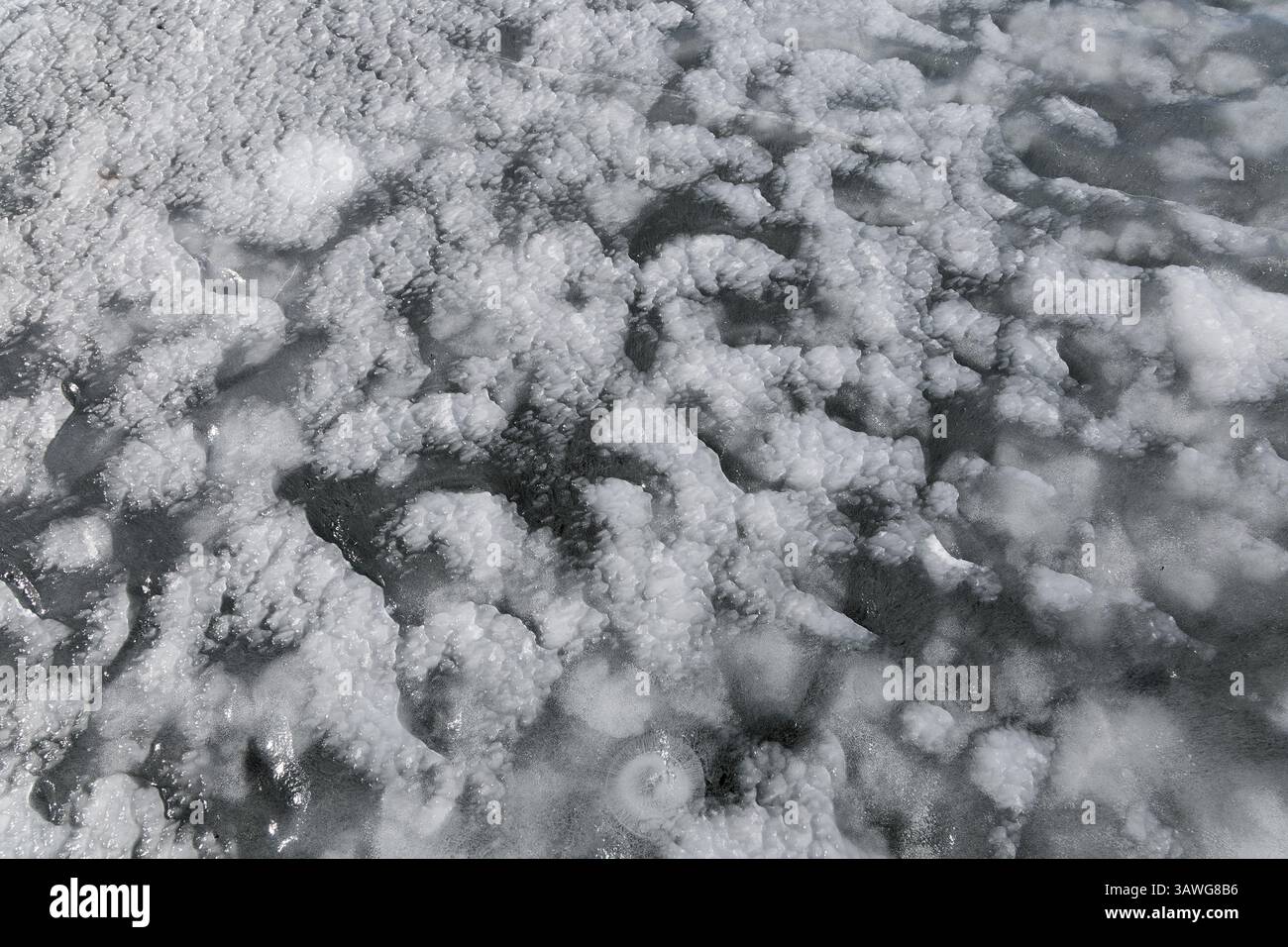 Nature, ice structures on a frozen river, Province of Quebec, Canada ...