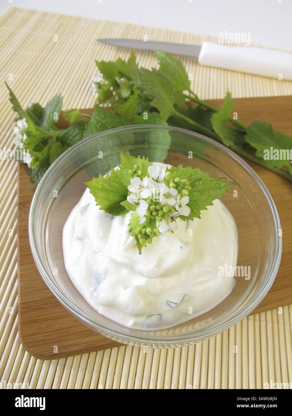 Herb quark with garlic rocket Stock Photo - Alamy