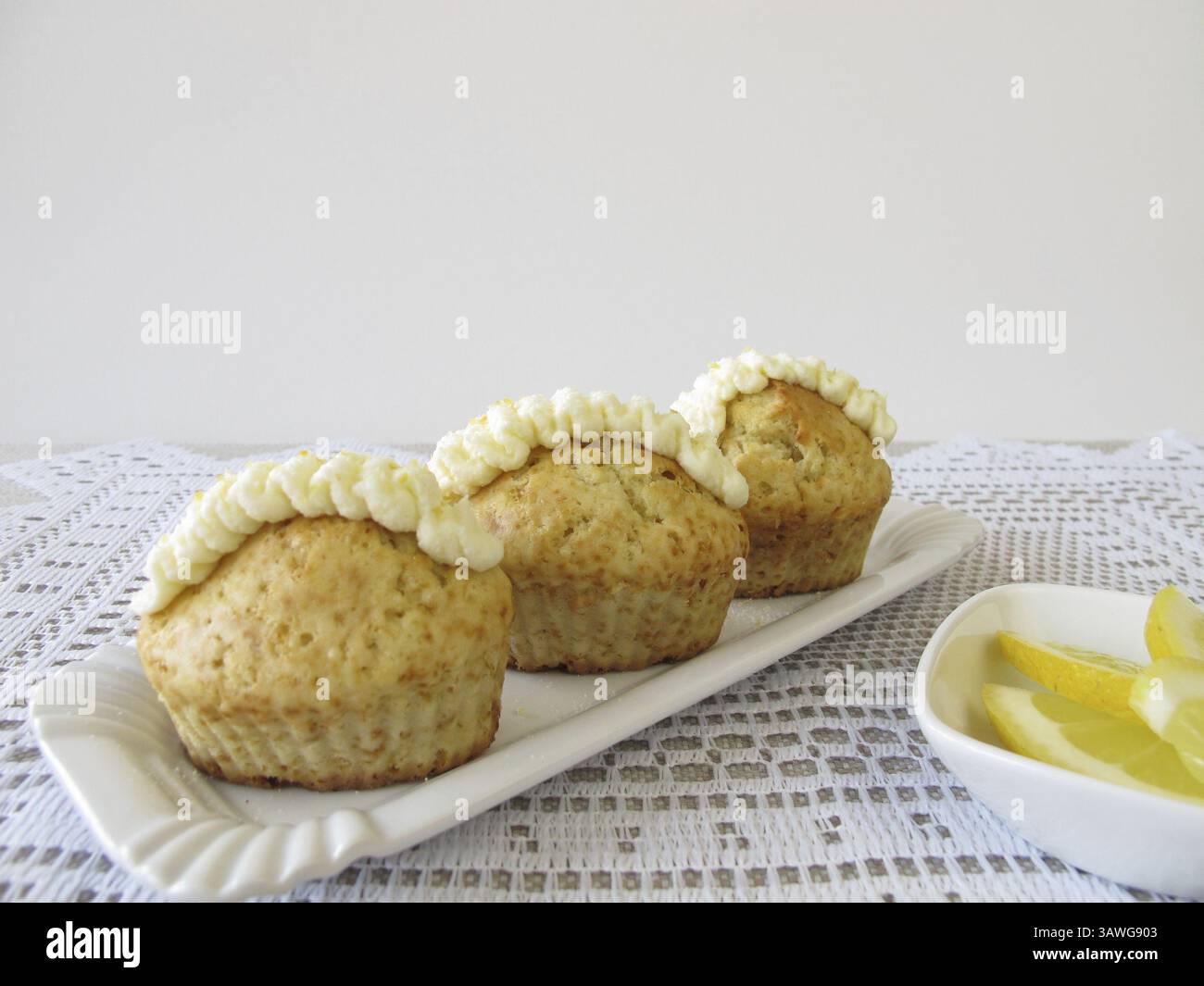 Cake with lemon cream ruffle Stock Photo - Alamy