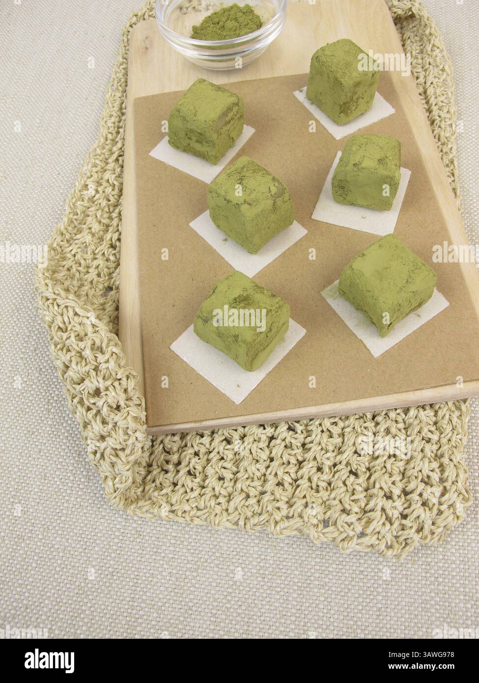 Green matcha confectionery Stock Photo - Alamy