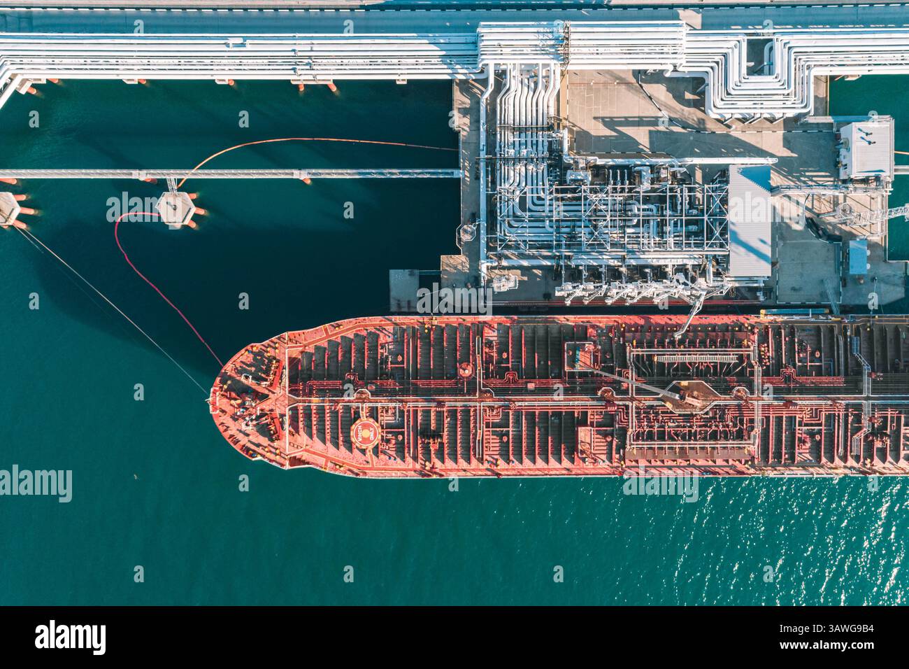 Aerial view large tanker ship hi-res stock photography and images - Alamy