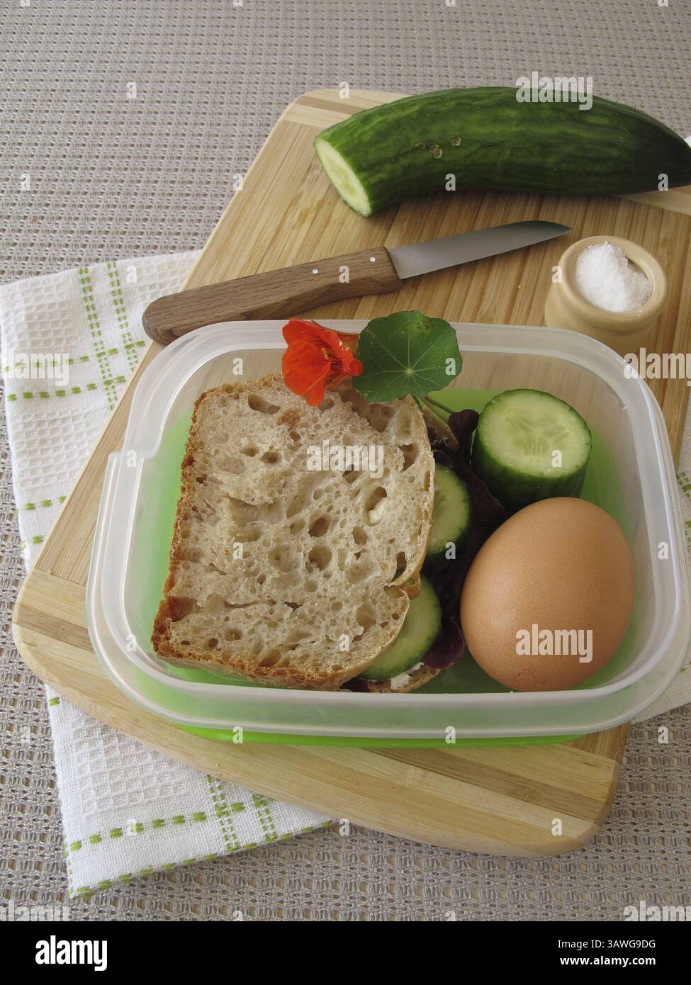 Cucumber sandwich in a lunch box to take away Stock Photo - Alamy