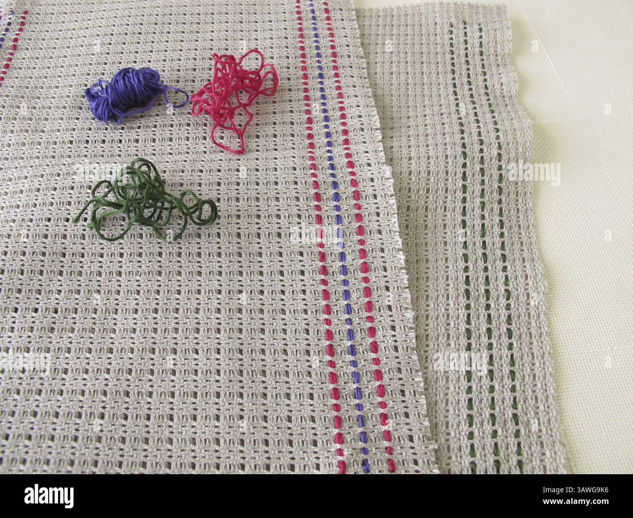 Woven threads in woven fabric Stock Photo - Alamy