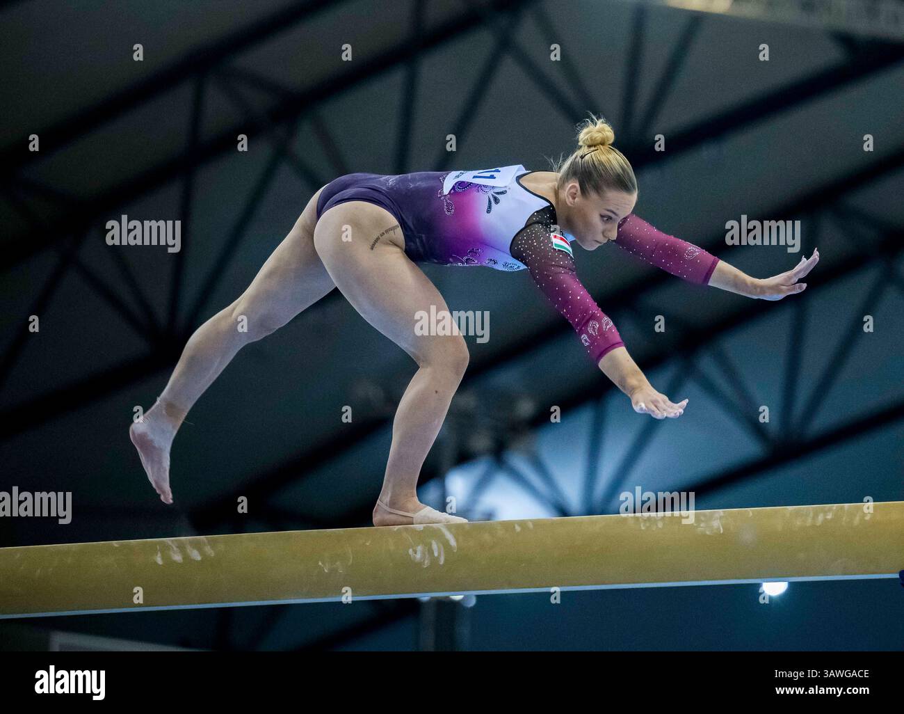Doha, Qatar. 19th Apr, 2025. Greta Mayer of Hungary competes during the ...