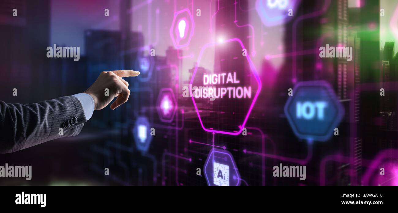 Digital disruption technology background. Innovation business concept ...