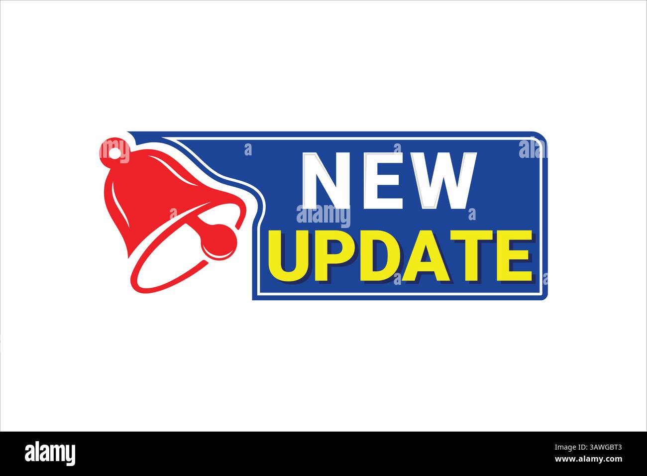 New Update Alert Badge with Red Bell Icon and Blue Background Stock Vector Image & Art - Alamy