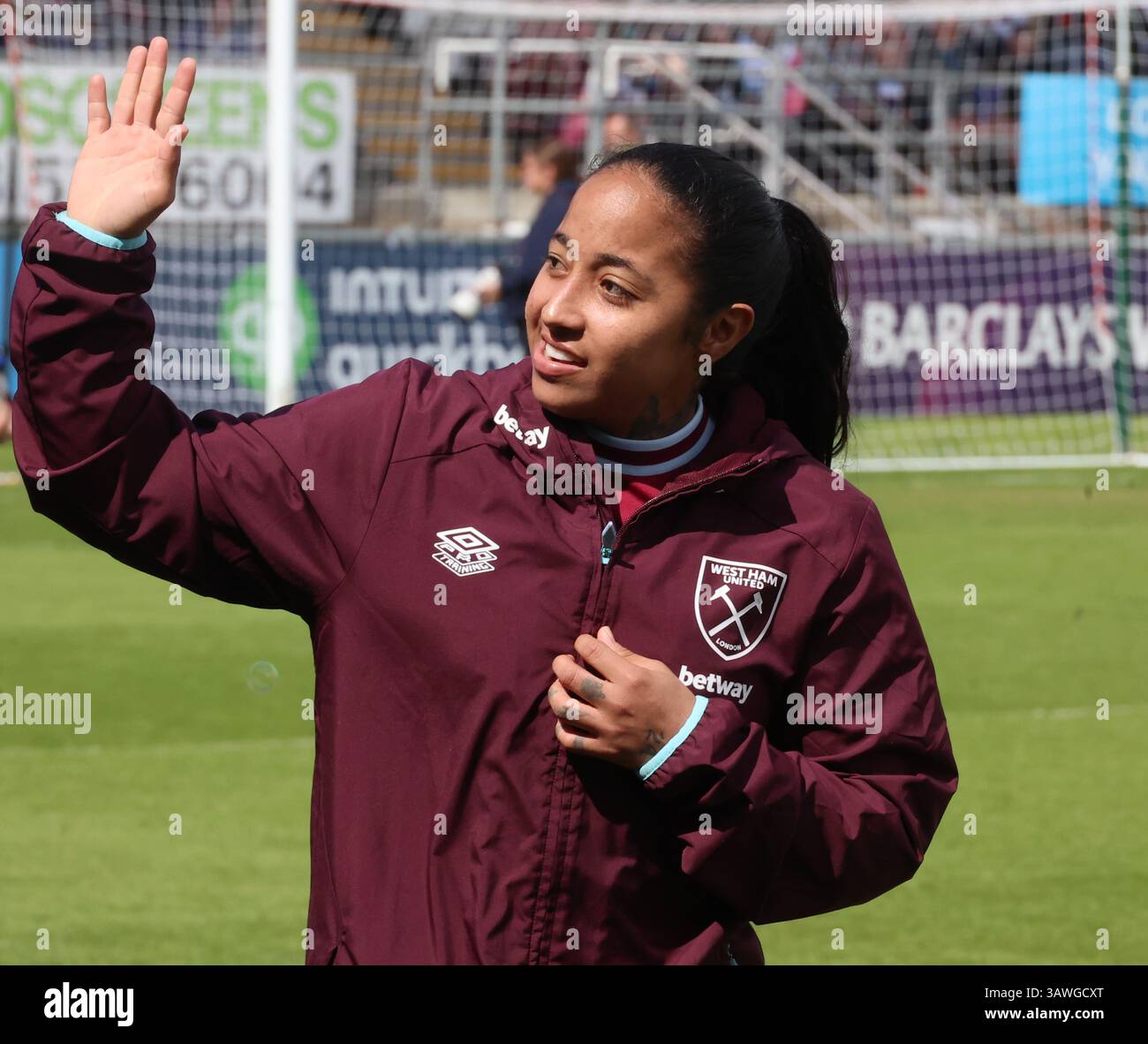 London, UK. 19th Apr, 2025. LONDON, ENGLAND - Manuela Pavi of West Ham ...