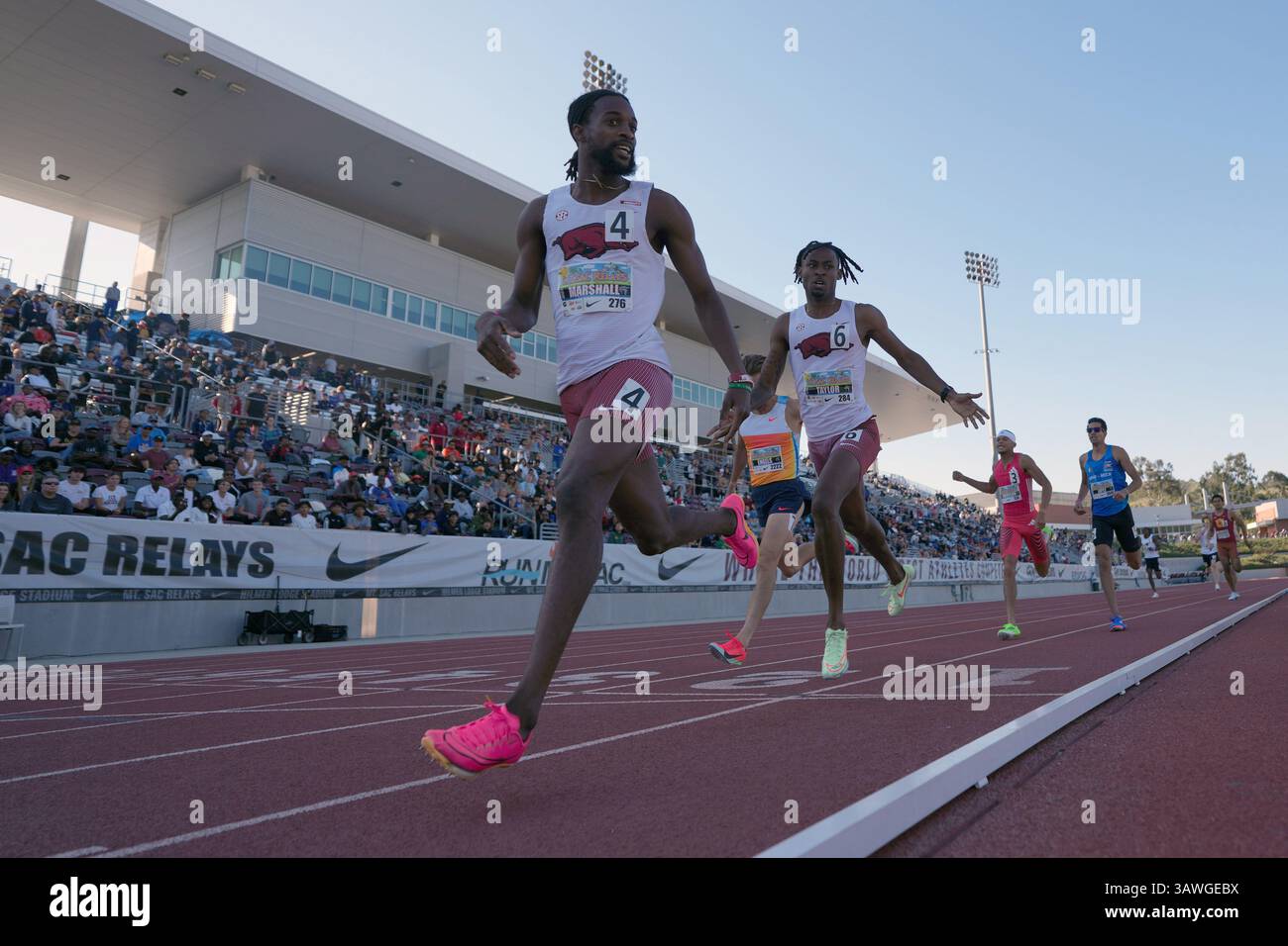 Rivaldo Marshall and Tyrice Taylor of Arkansas place first and second ...