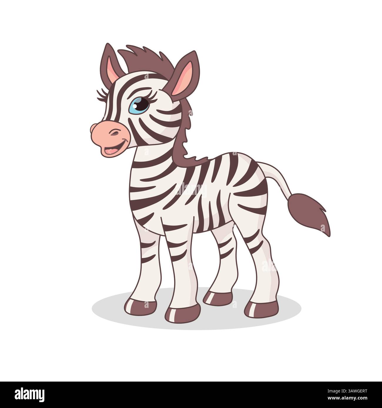 Vector of cartoon zebra illustration on white Stock Vector Image & Art ...