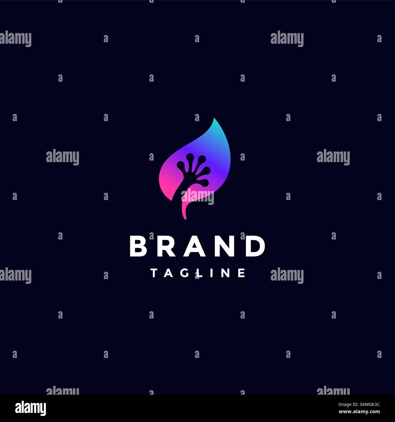 Geckos Hand on a Colorful Leaf Logo Design. Colored Leaves With Gecko ...