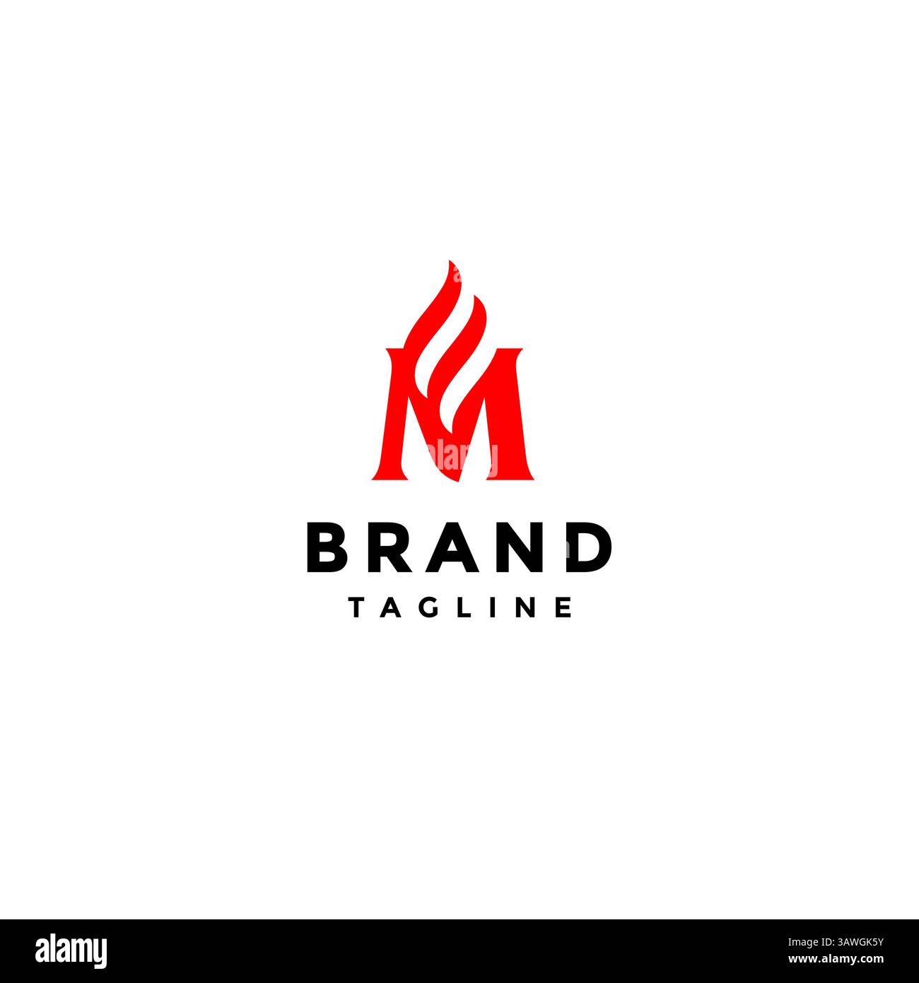 Luxury Fiery Letter M Logo Design. Initial Letter M With Fire Symbol ...