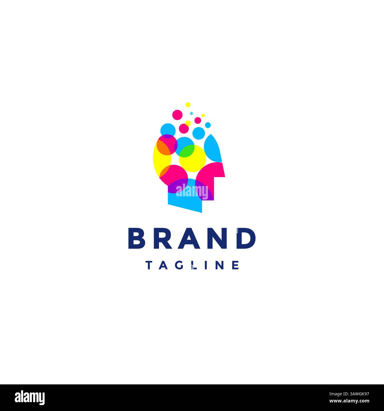 Fun Colorful Bubble Head Logo Design. Colorful Bubbles Create Person ...