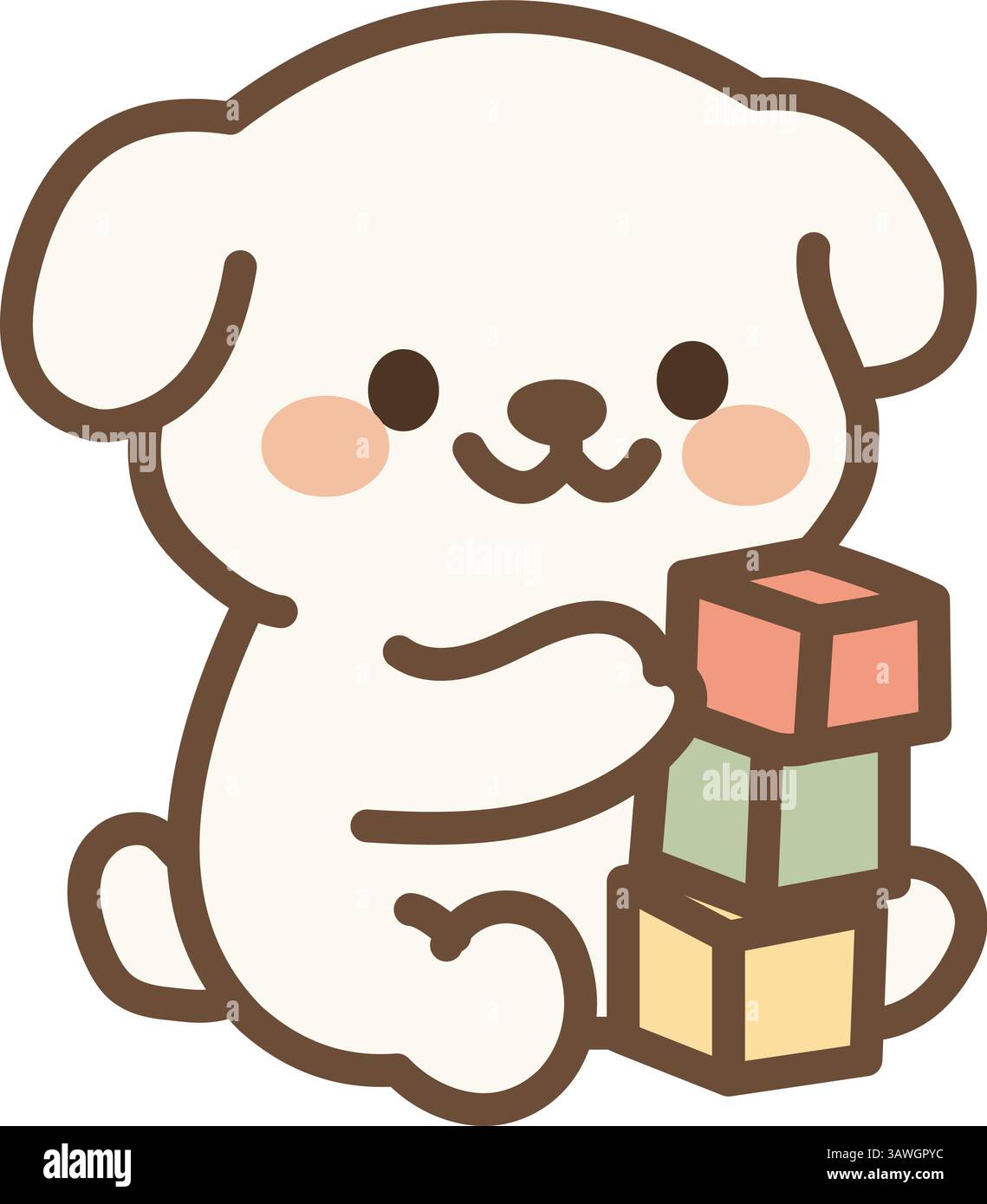 White dog baby playing Stock Vector Images - Alamy