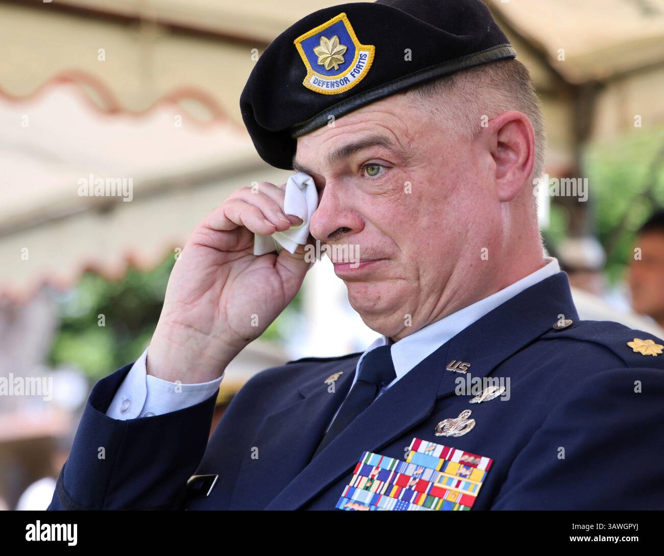 A memorial service is held to honor American journalist Ernie Pyle, who ...