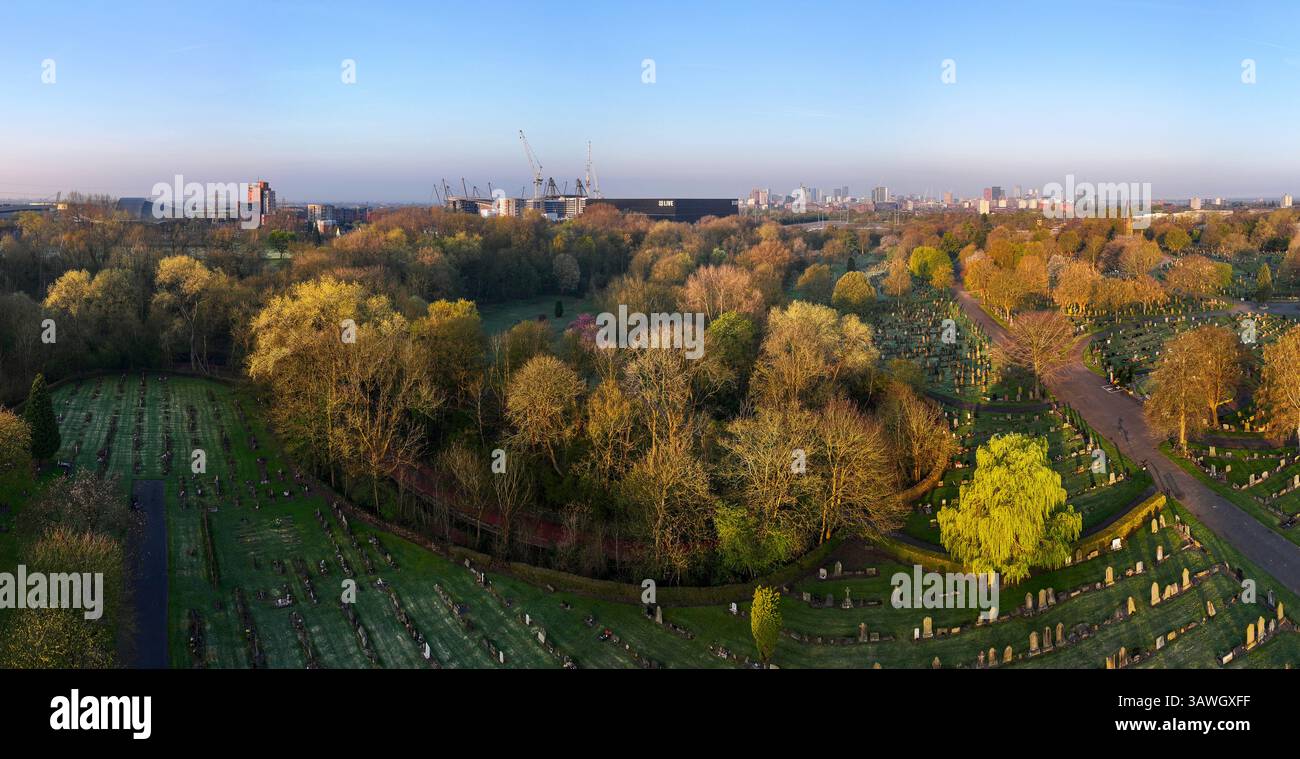 Aerial image of Philip's Park Cemetery at Miles Platting, Manchester ...