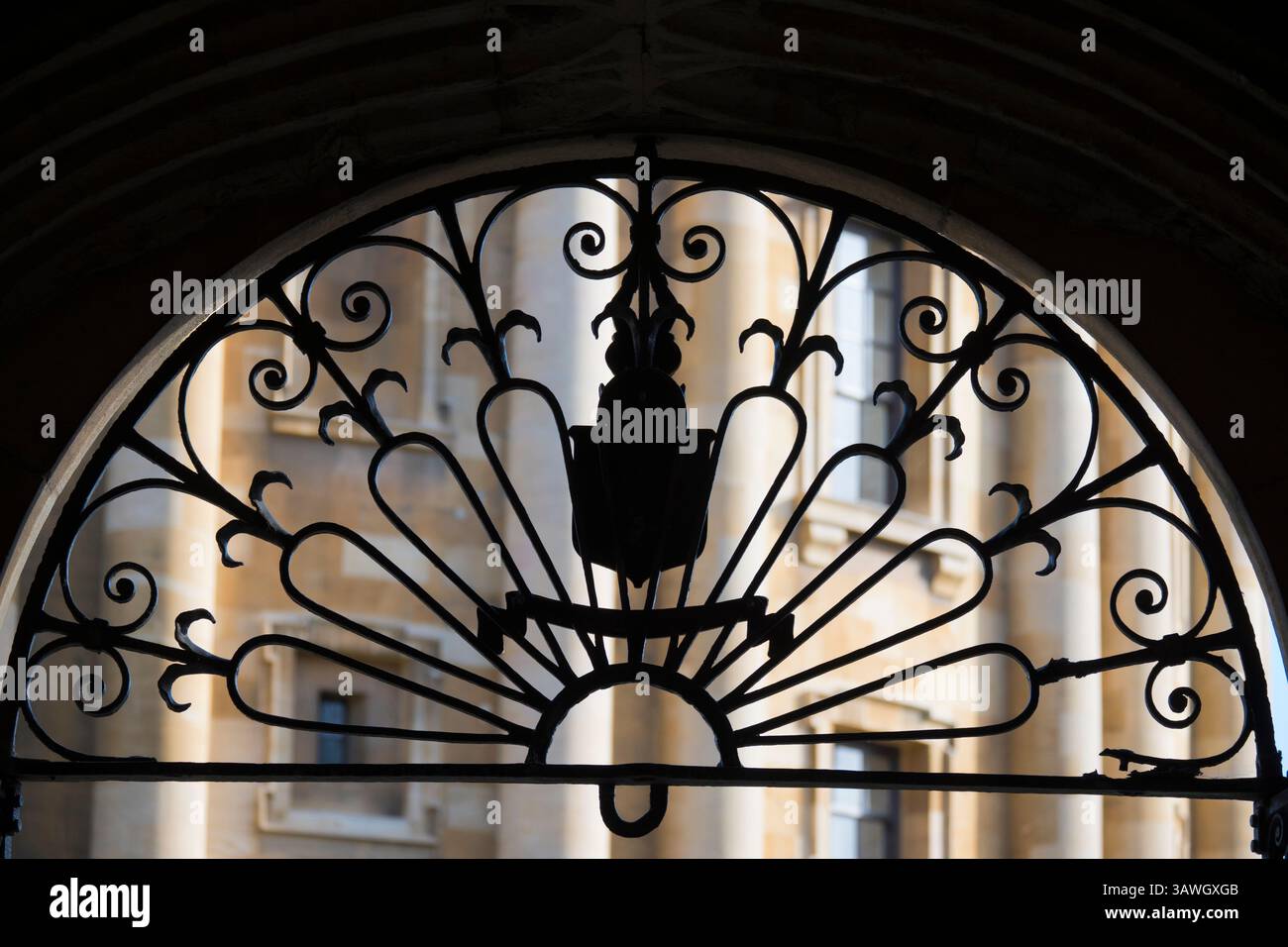 Wrought iron grille in the intimate gateway between two of Oxford's ...