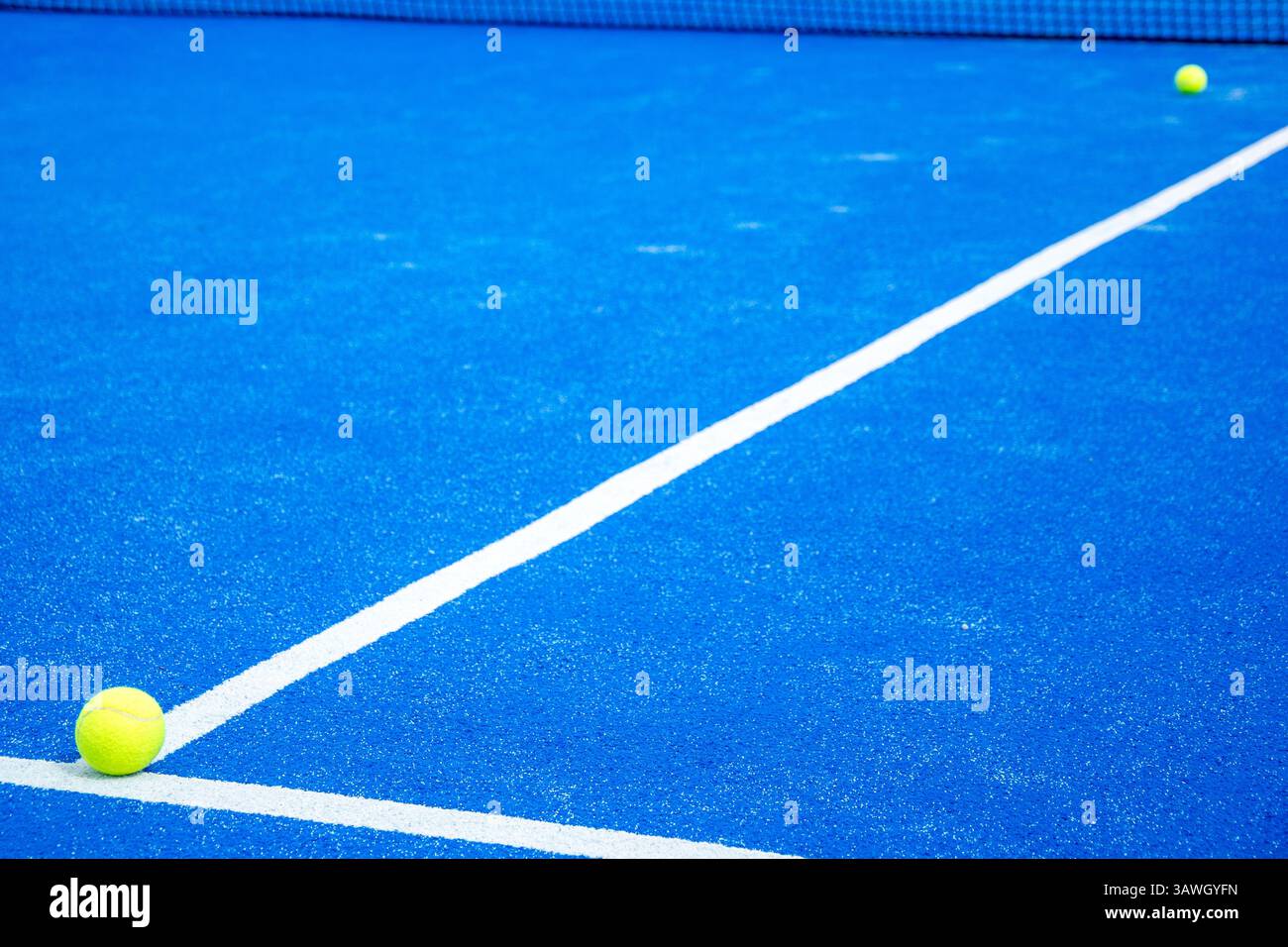 court lines and balls padel sport on blue ground Stock Photo - Alamy
