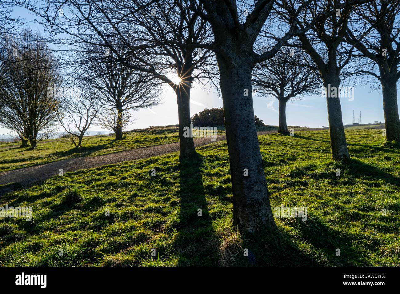 Panoramic aerial image of Werneth Low Country Park in Hyde with rural ...