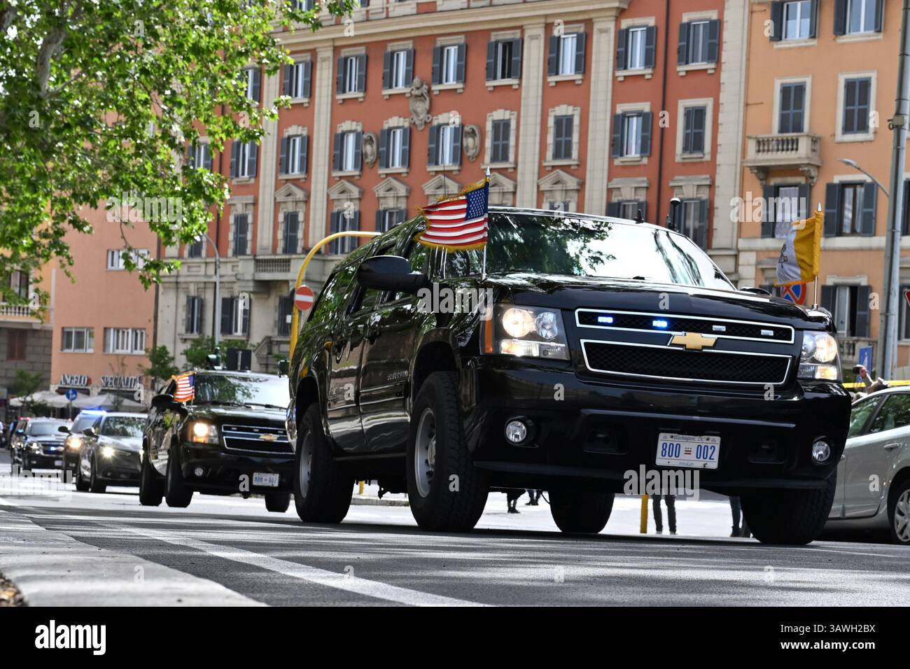 The motorcade of U.S. Vice President JD Vance is seen en route to ...