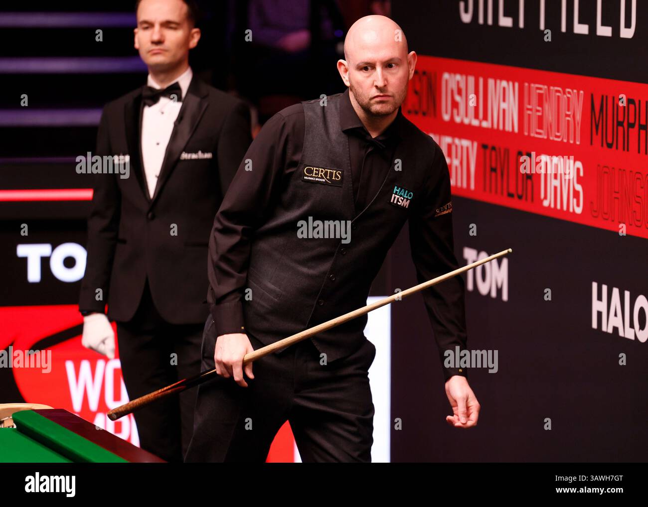 Matthew Selt during his match against Xiao Guodong (not pictured ...
