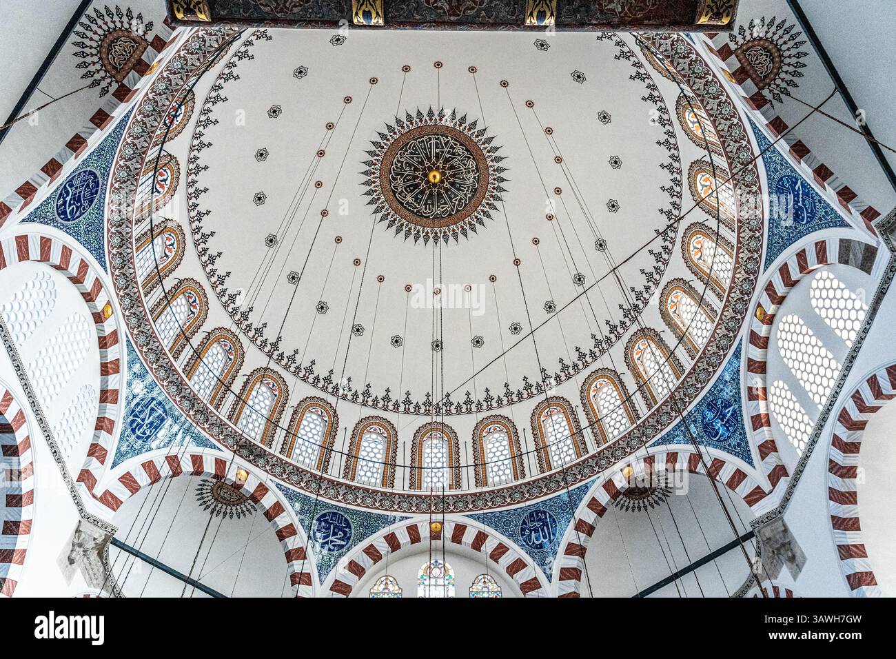 The dome of Rüstem Paşa Mosque (Rüstem Paşa Camii), with Iznik tiles ...