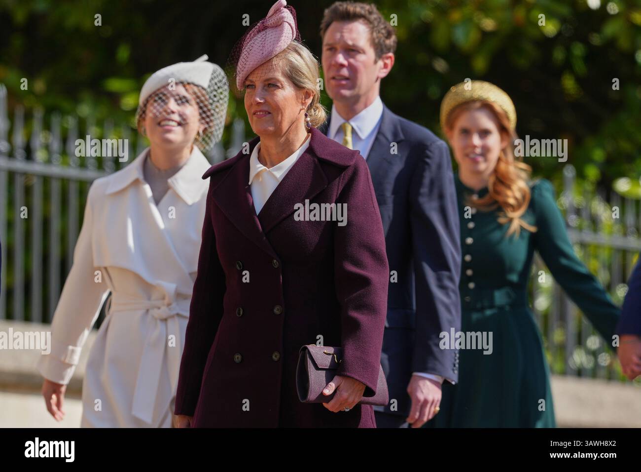 The duchess of edinburgh followed by princess eugenie and her husband ...