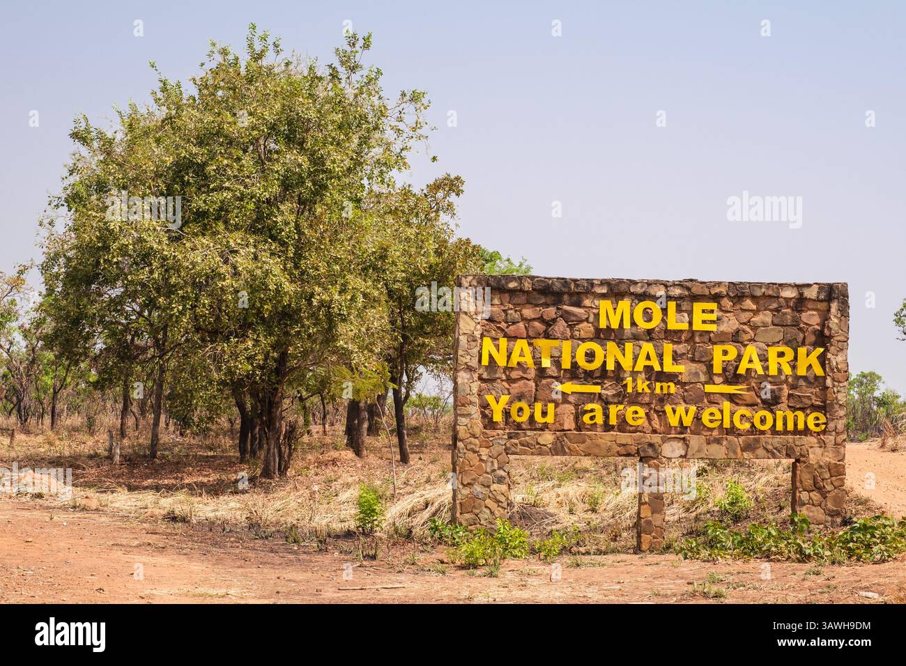 Ghana, Mole National Park Welcoming Sign Stock Photo - Alamy