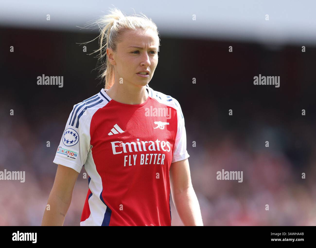 London, UK. 19th Apr, 2025. Leah Williamson of Arsenal during the ...