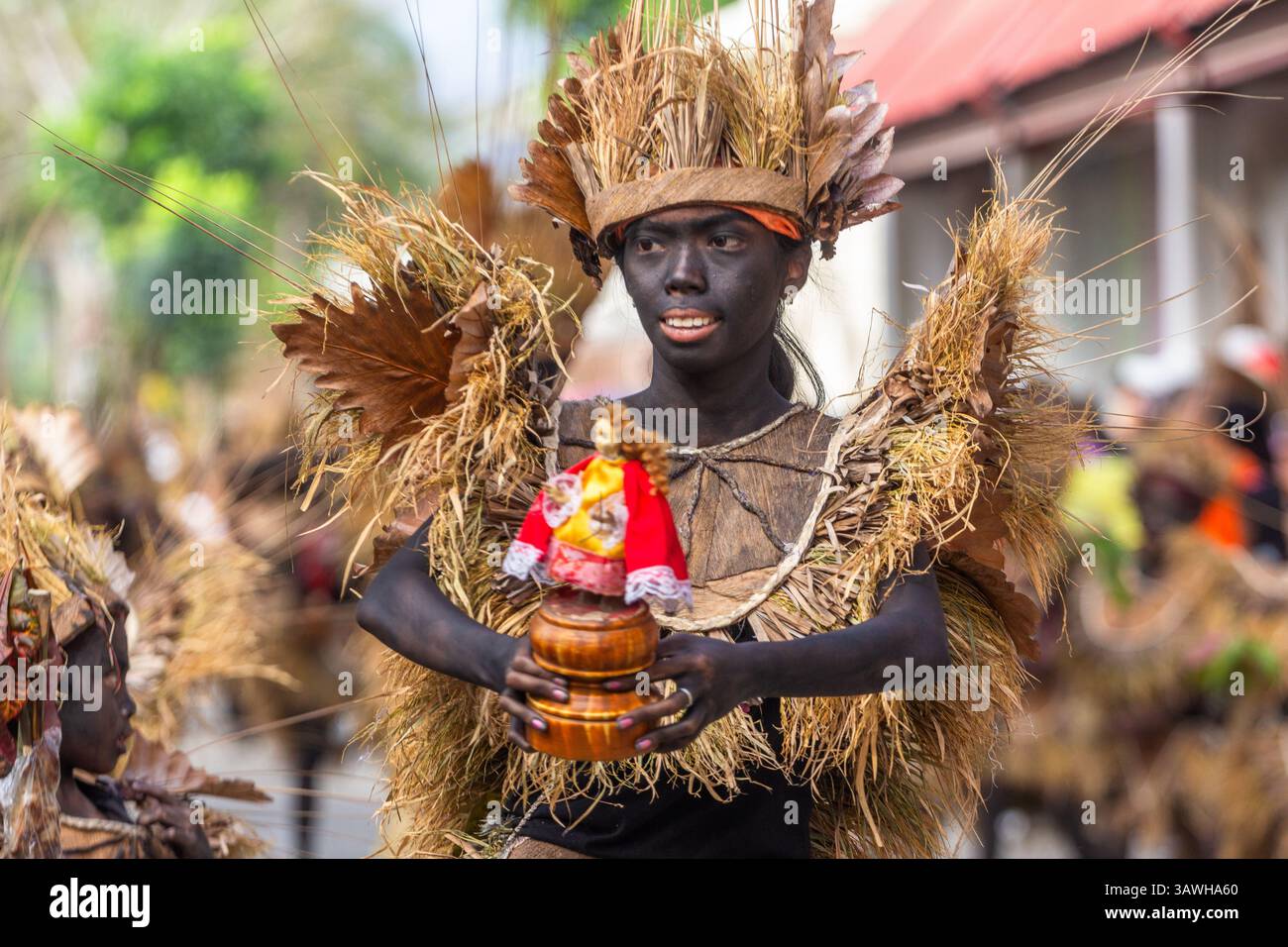 Ibajay Ati-Ati Festival participant in black face to honor the Ati ...