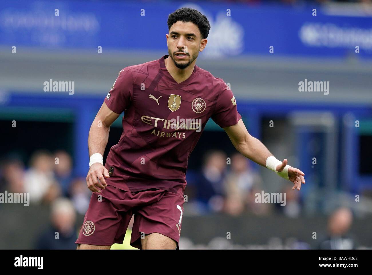 Liverpool, UK. 19th Apr, 2025. Omar Marmoush of Manchester City during ...