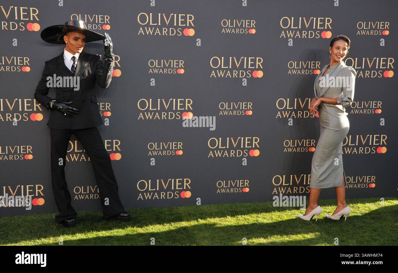 Layton Williams and Maya Jama at the Olivier Awards 2025, Royal Albert ...