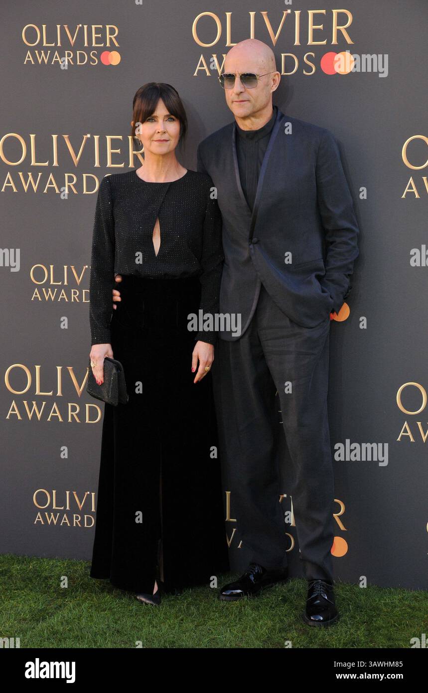 Liza Marshall and Mark Strong at the Olivier Awards 2025, Royal Albert ...