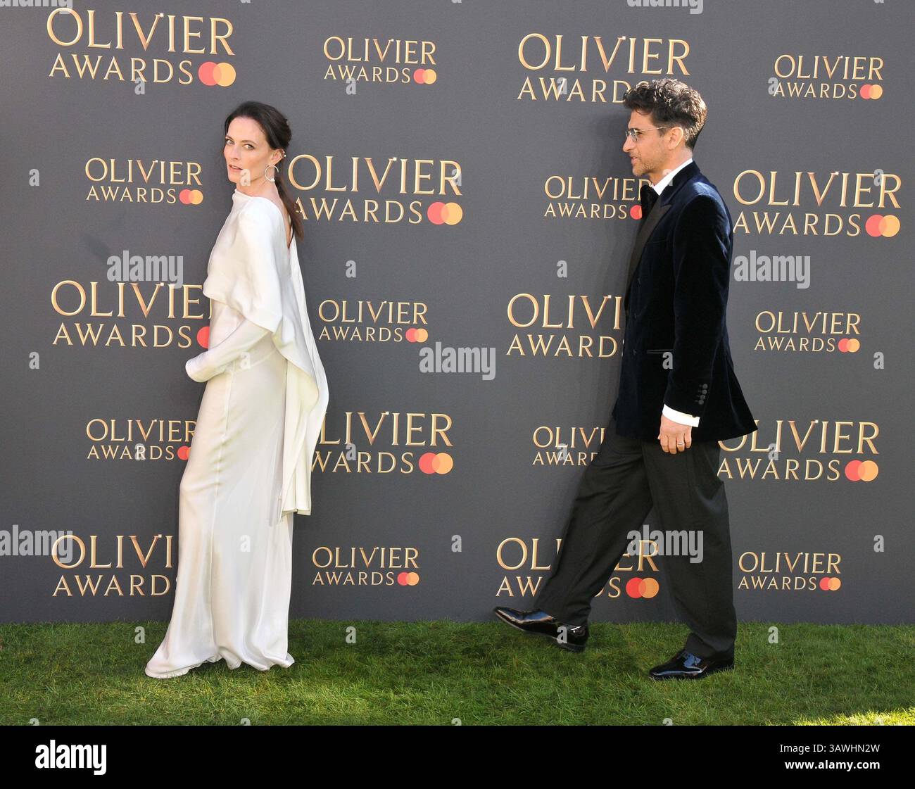Lara Pulver and Raza Jaffrey at the Olivier Awards 2025, Royal Albert ...