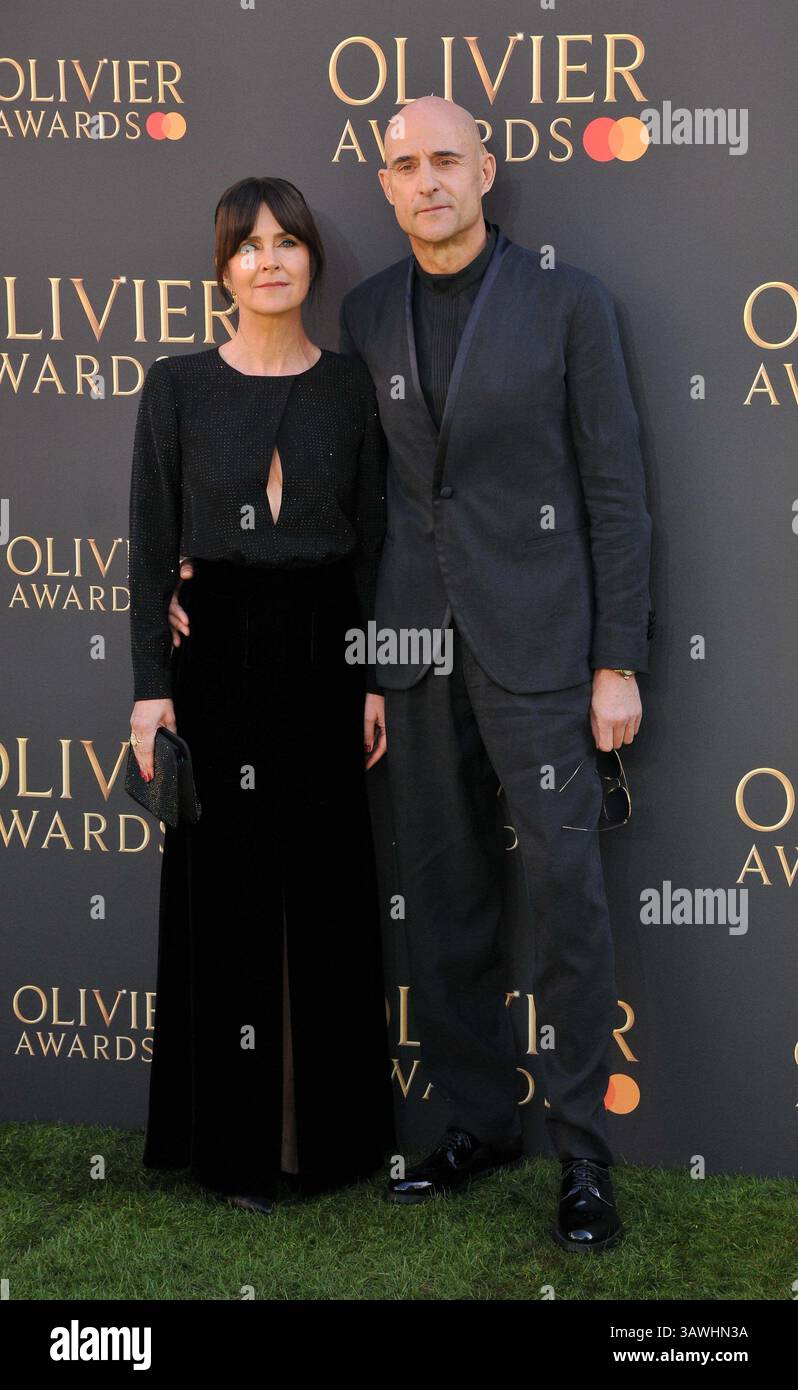 Liza Marshall and Mark Strong at the Olivier Awards 2025, Royal Albert ...