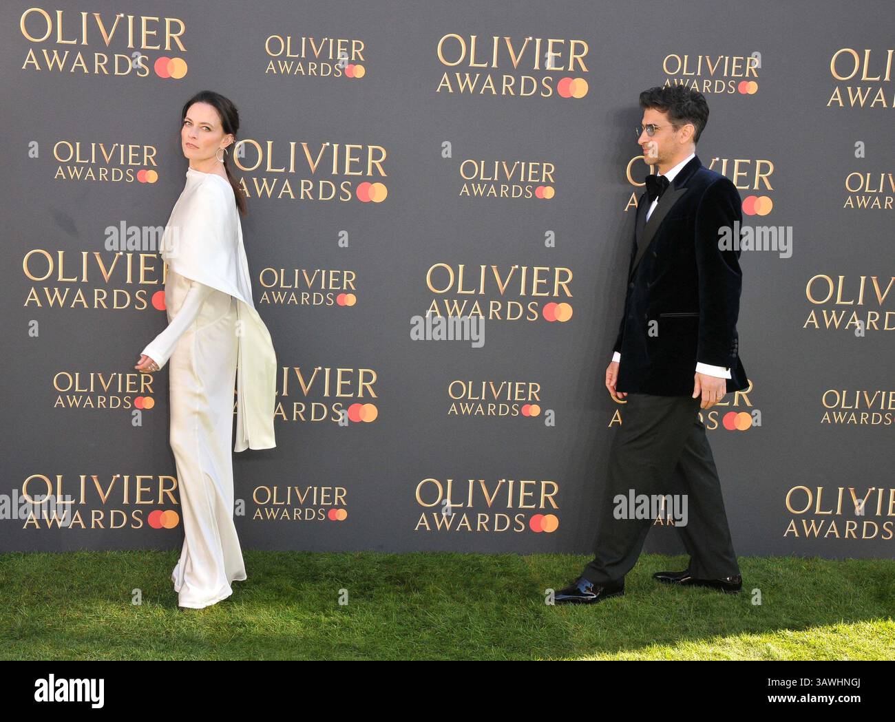Lara Pulver and Raza Jaffrey at the Olivier Awards 2025, Royal Albert ...