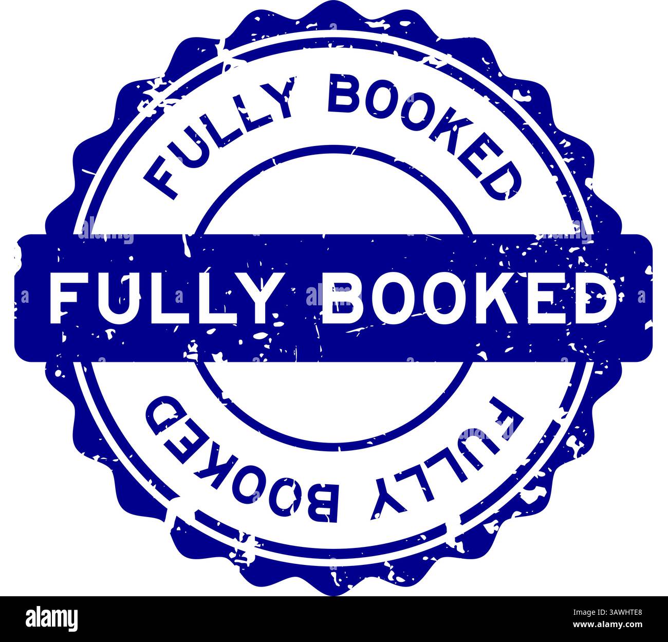 Grunge blue fully booked word round rubber seal stamp on white background Stock Vector Image ...