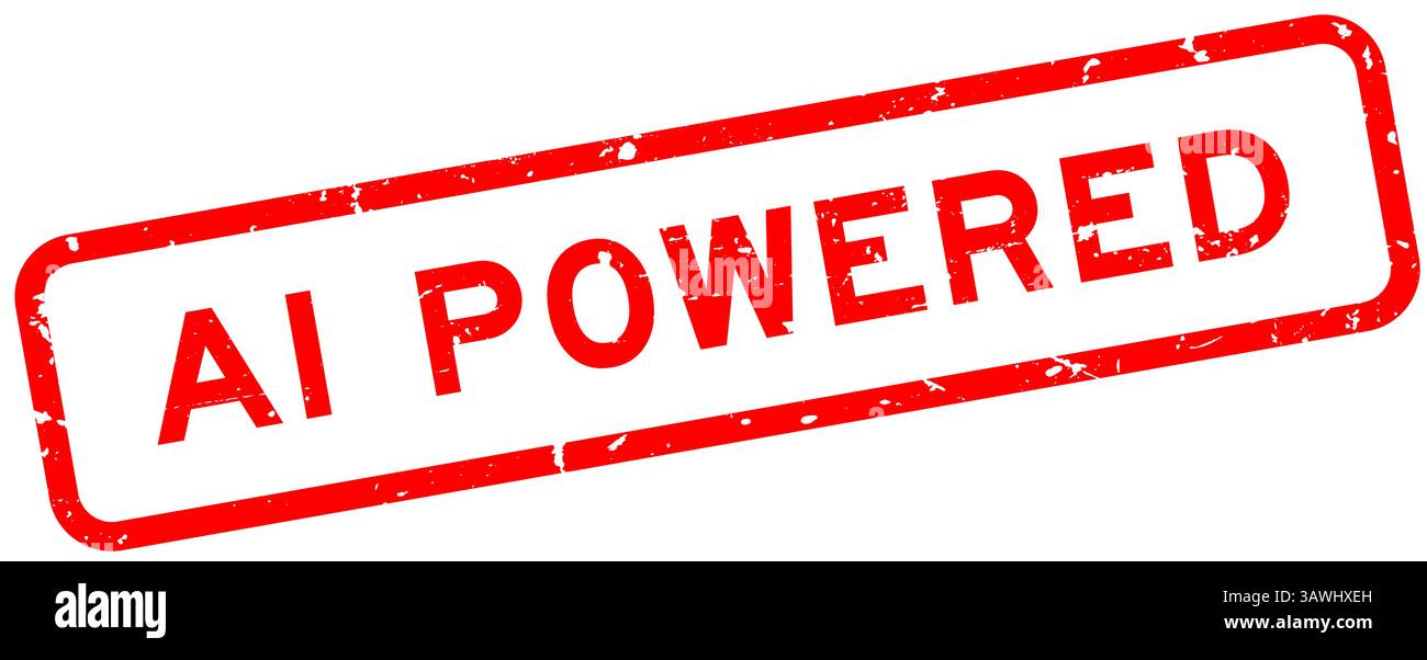 Grunge red AI powered word square rubber seal stamp on white background Stock Vector Image & Art ...