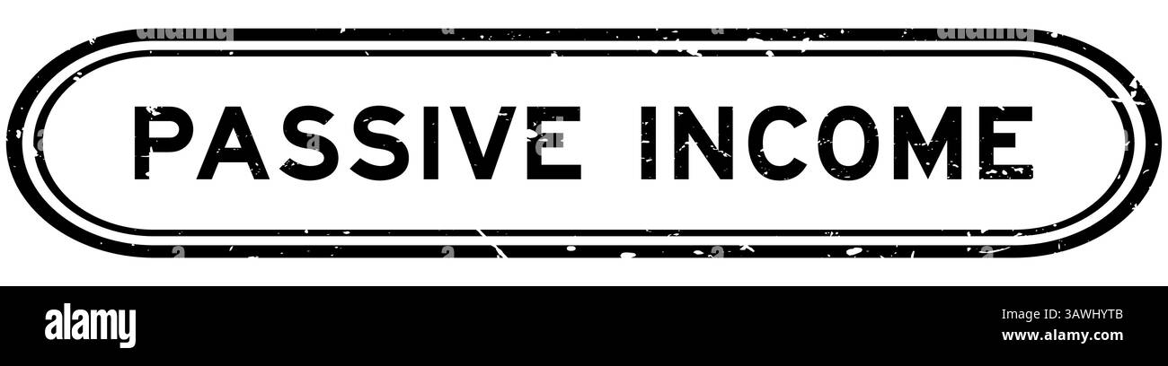 Grunge black passive income word rubber seal stamp on white background ...