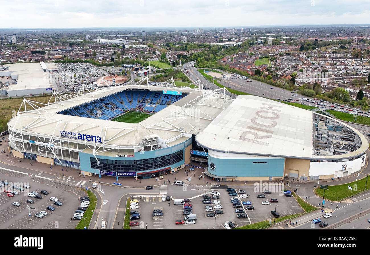 An Aerial view of The Coventry Building Society Arena, Coventry before ...