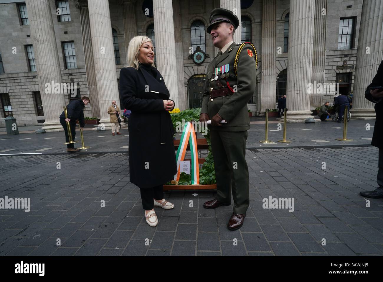 First Minister of Northern Ireland Michelle O'Neill speaks with Captain ...