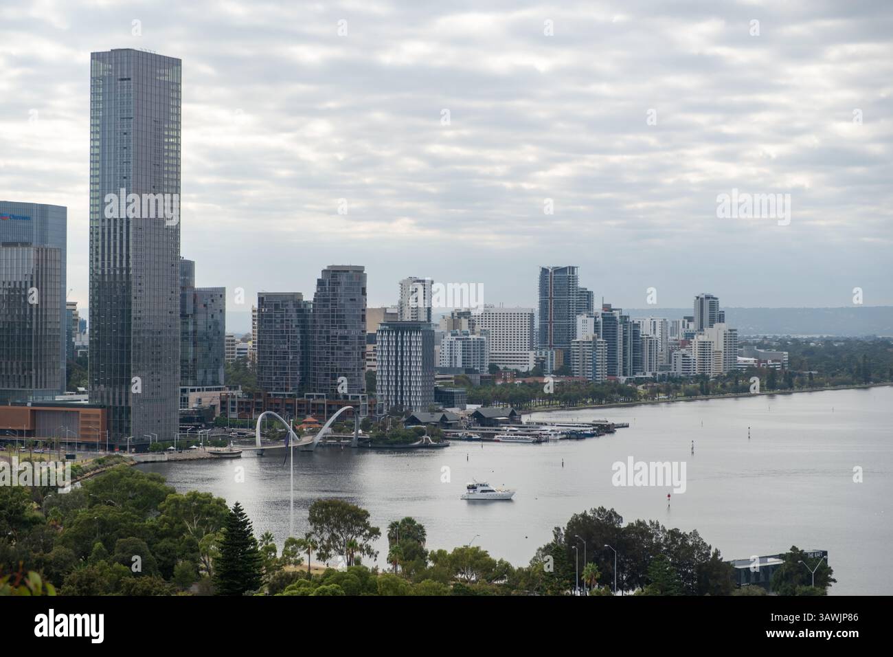 Perth, Australia - 9 April 2025: Aerial view of buildings and ...