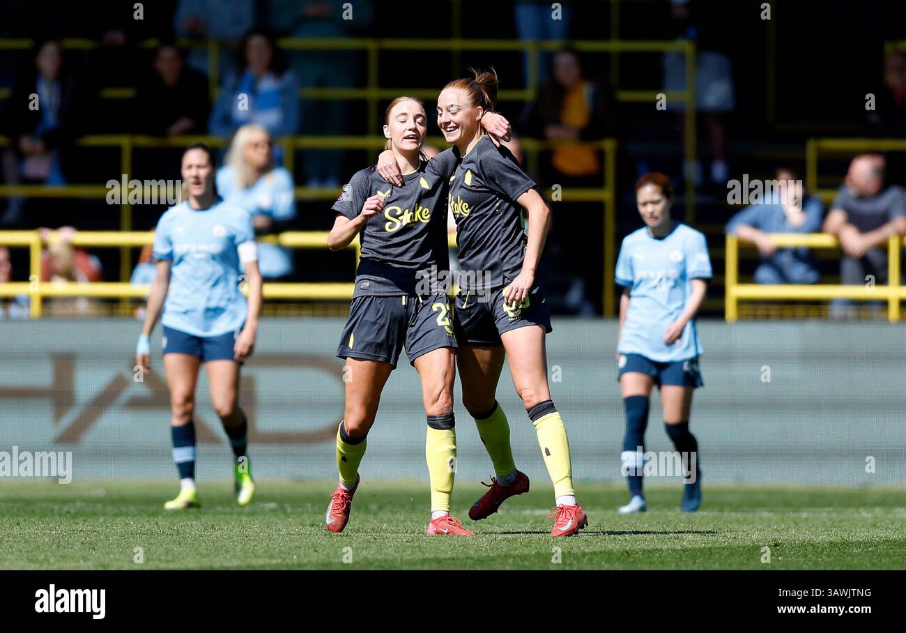 Everton's Karen Holmgaard celebrates scoring their side's first goal of ...
