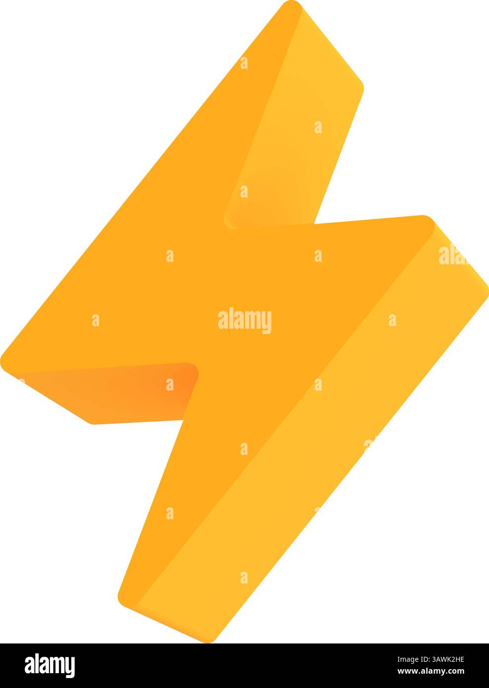 realistic bolt lighting thunder. 3d lightning symbol isolated on white ...