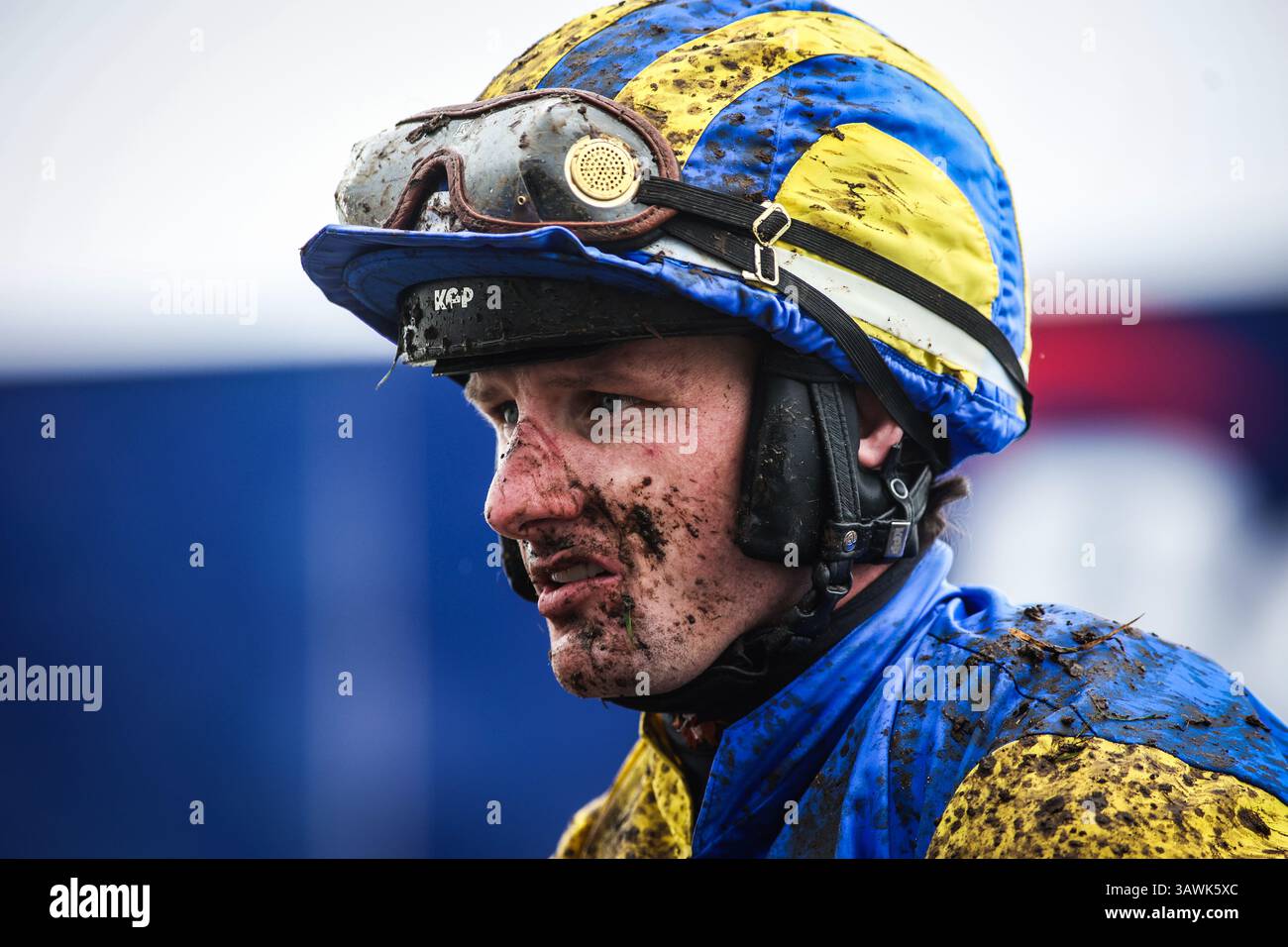 Jockey Ricky Doyle after riding Saffronandblue in the Cawley Furniture ...