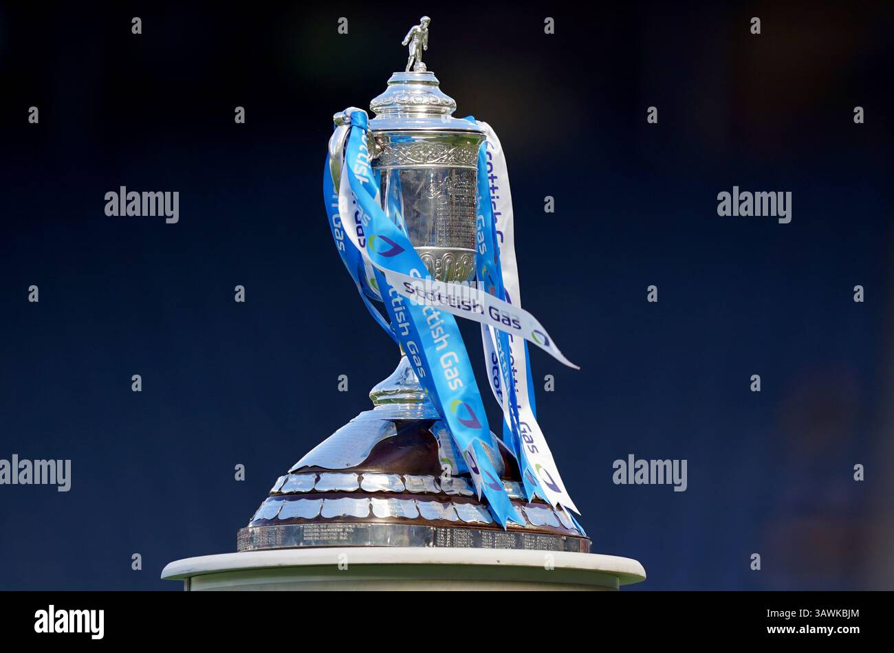 The Scottish Gas Men's Scottish Cup trophy pitch side ahead of the ...