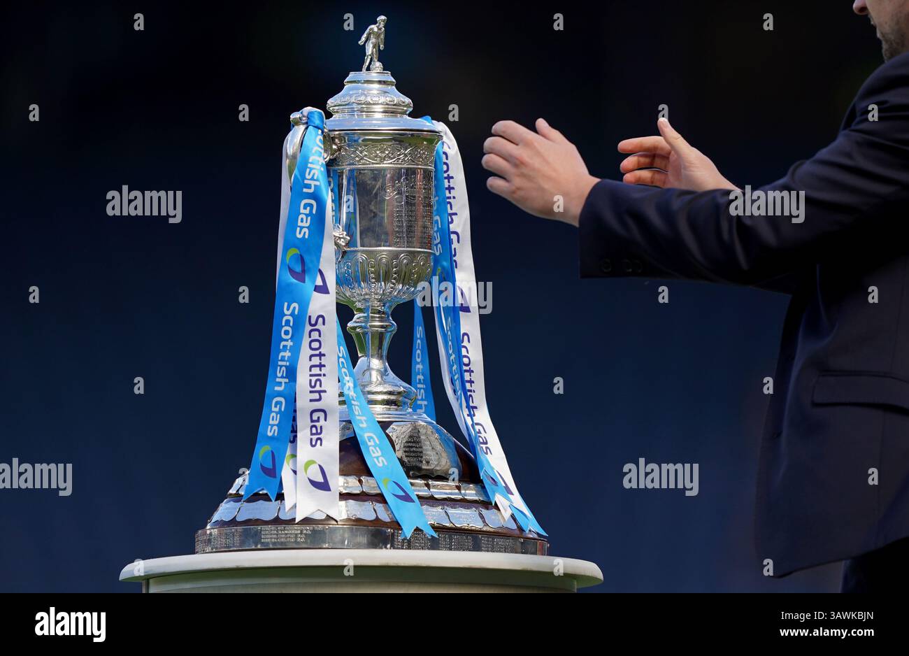 The Scottish Gas Men's Scottish Cup trophy pitch side ahead of the ...