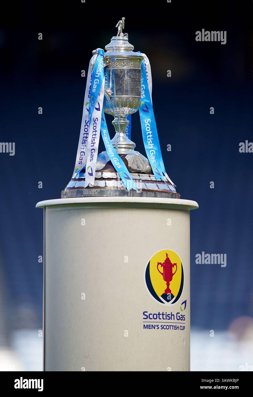 The Scottish Gas Men's Scottish Cup trophy pitch side ahead of the ...